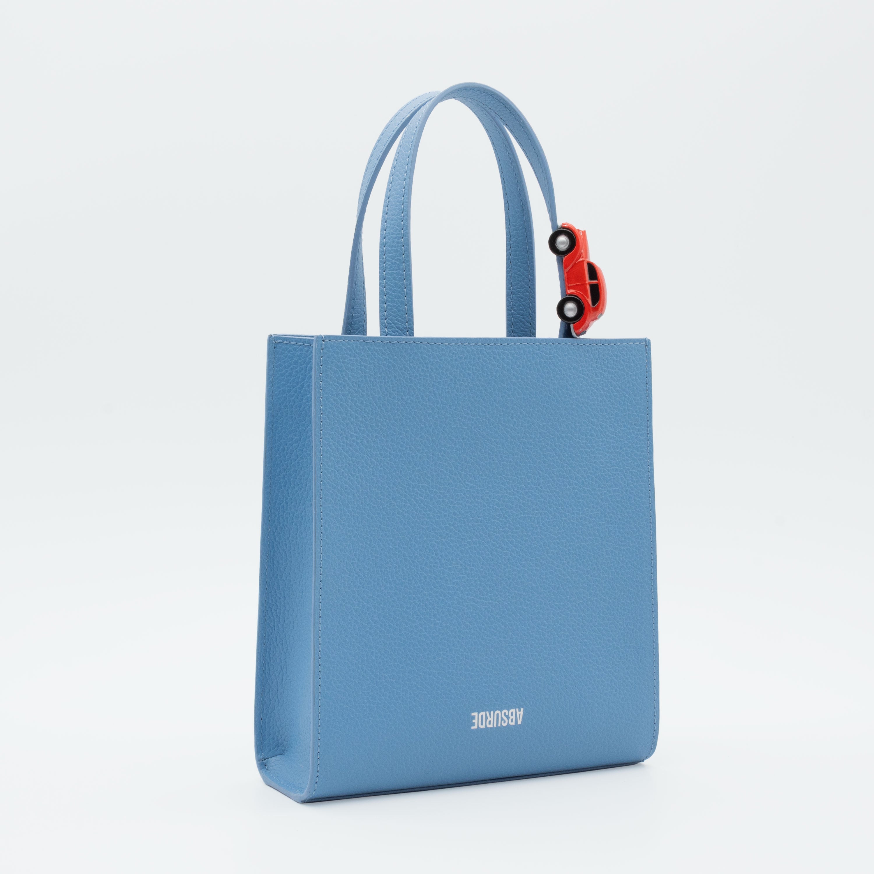 MINI STOP Tote Bag in Blue Leather – ABSURDE